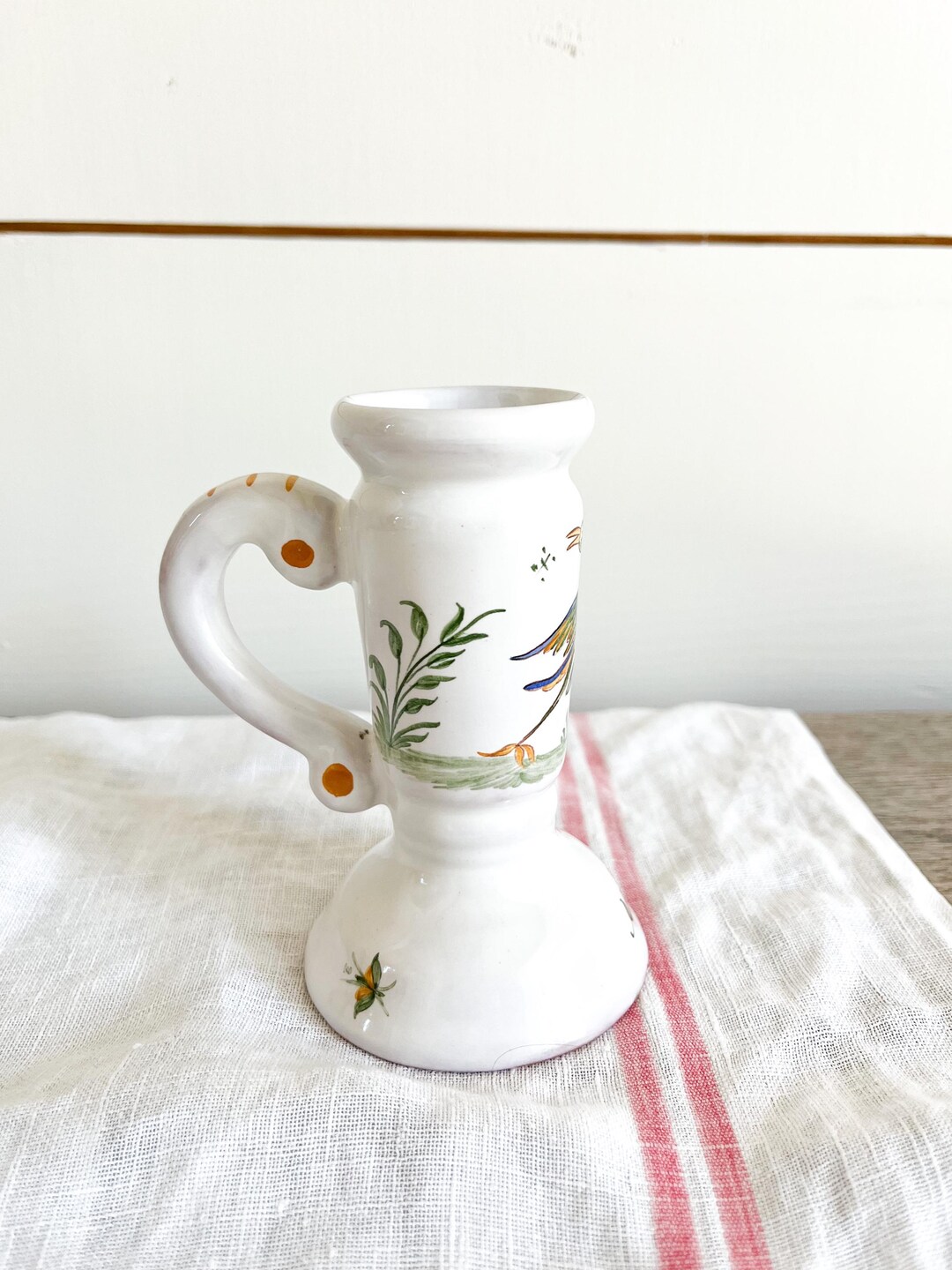 Beautiful French Moustiers Faience Ceramic Candle Holder, French ...