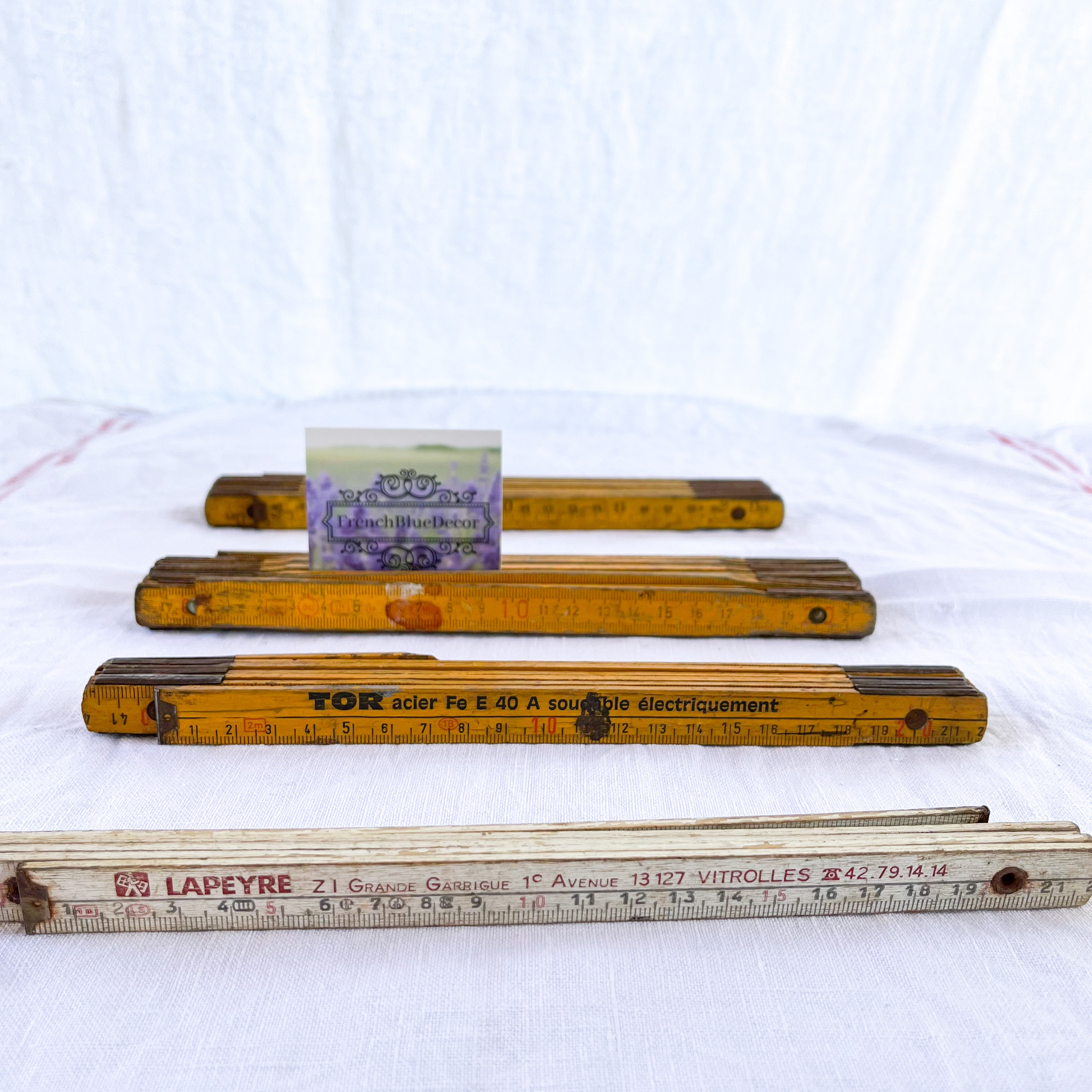 Vintage French Folding Wood Meter and Double Meter Rulers, French Meter ...