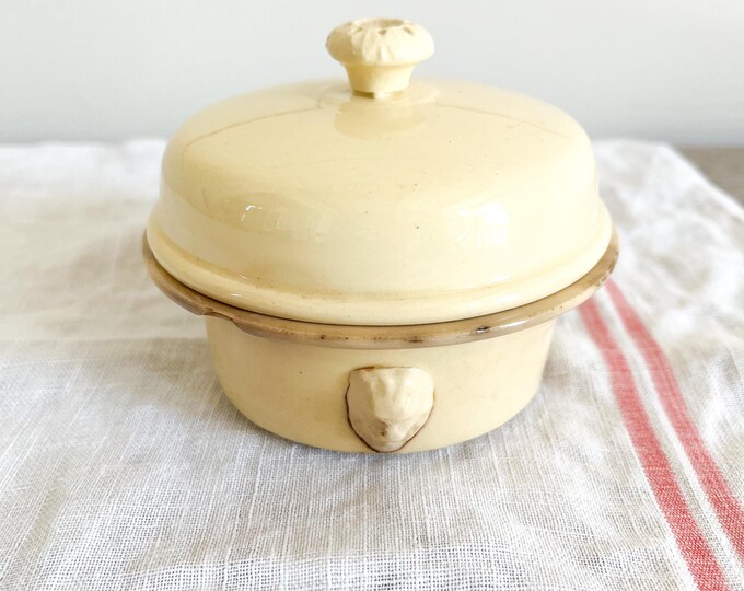 French Simplex Yellow Terrine Jar With Lid, Terrine Brevetee, Simplex ...