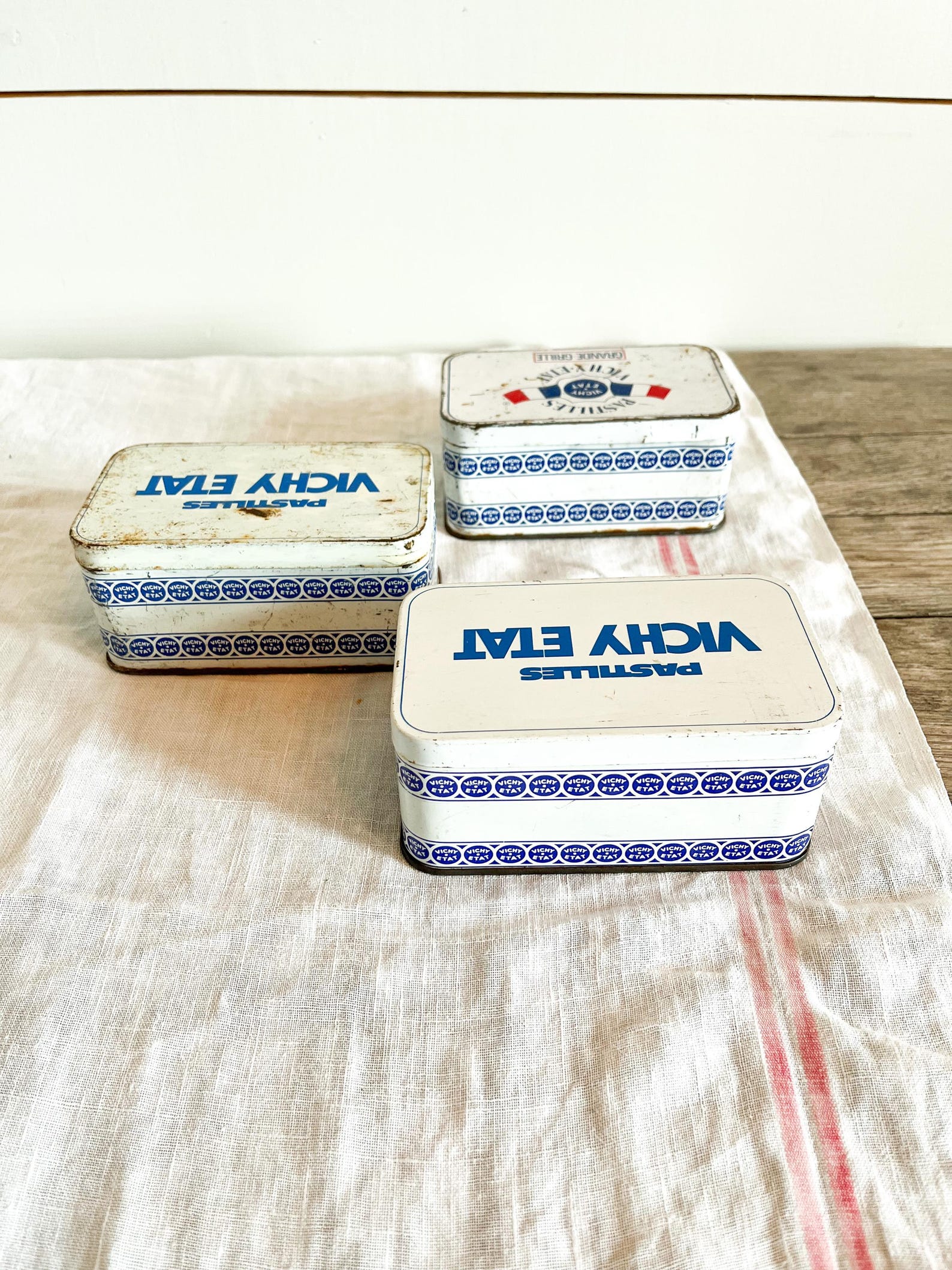 Vintage French Pastilles Tin Boxes, French Provençal Metal Boxes ...