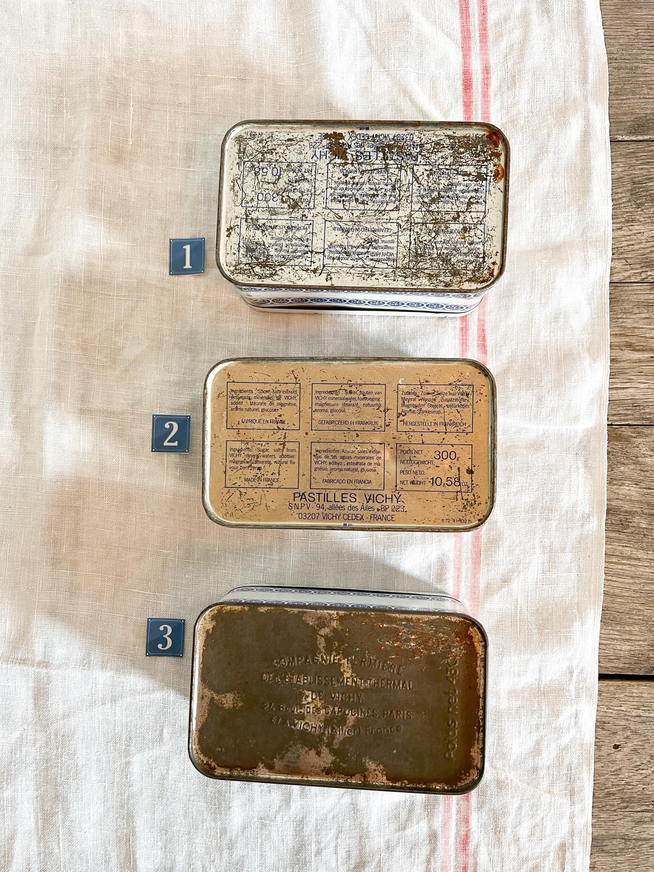 Vintage French Pastilles Tin Boxes, French Provençal Metal Boxes ...