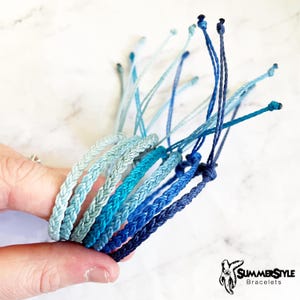 Shades of Blue Skinny Braided Bracelets, Friendship Bracelets ...