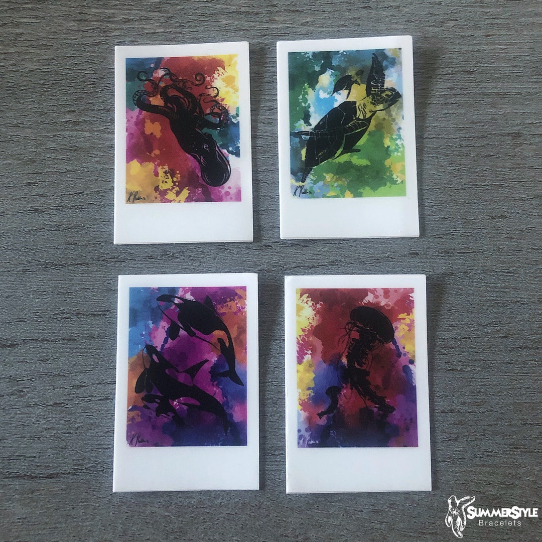 Watercolored Surf Mini Polaroid Waterproof Sticker Pack, Waterproof ...