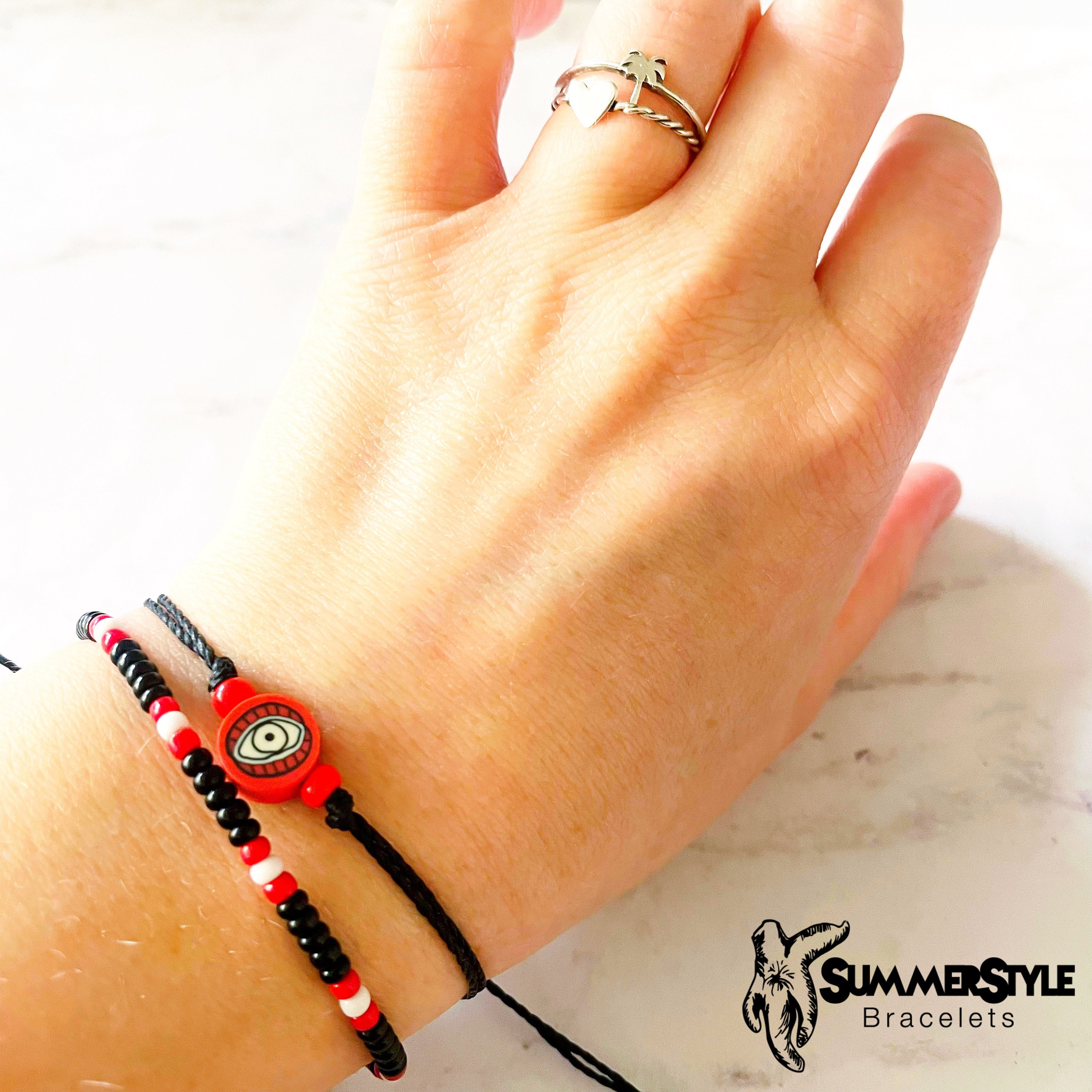 Black & Red Evil Eye Bracelet Set Evil Eye Jewelry Seed Bead - Etsy