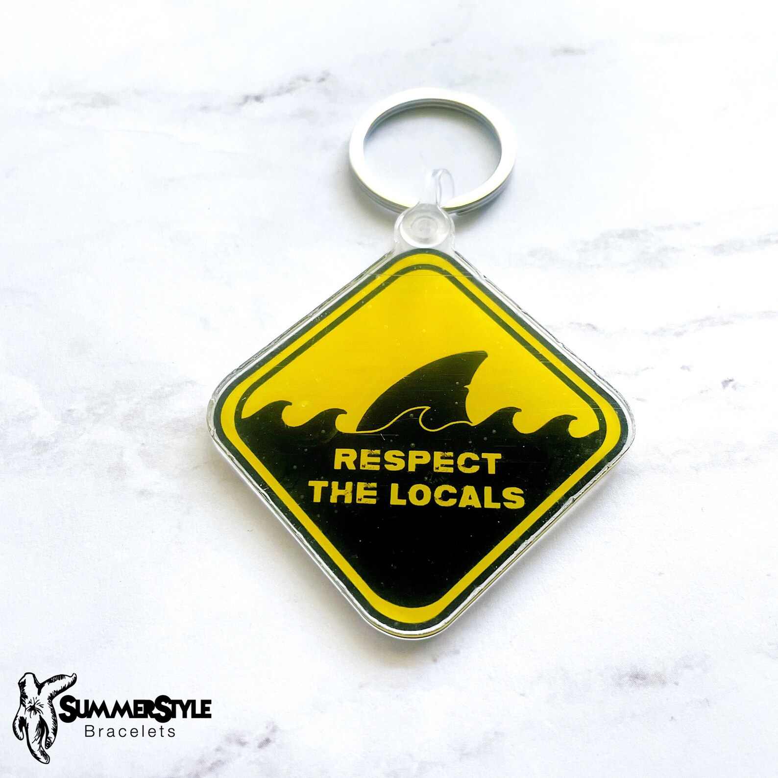 Respect the Locals Shark Fin Acrylic Keychain Surf Gift - Etsy