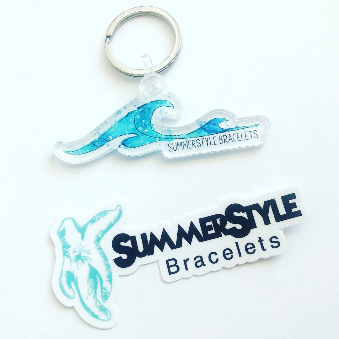 Surf the Waves Acrylic Keychain, Beachy Gift, Backpack Keychain, Ocean ...
