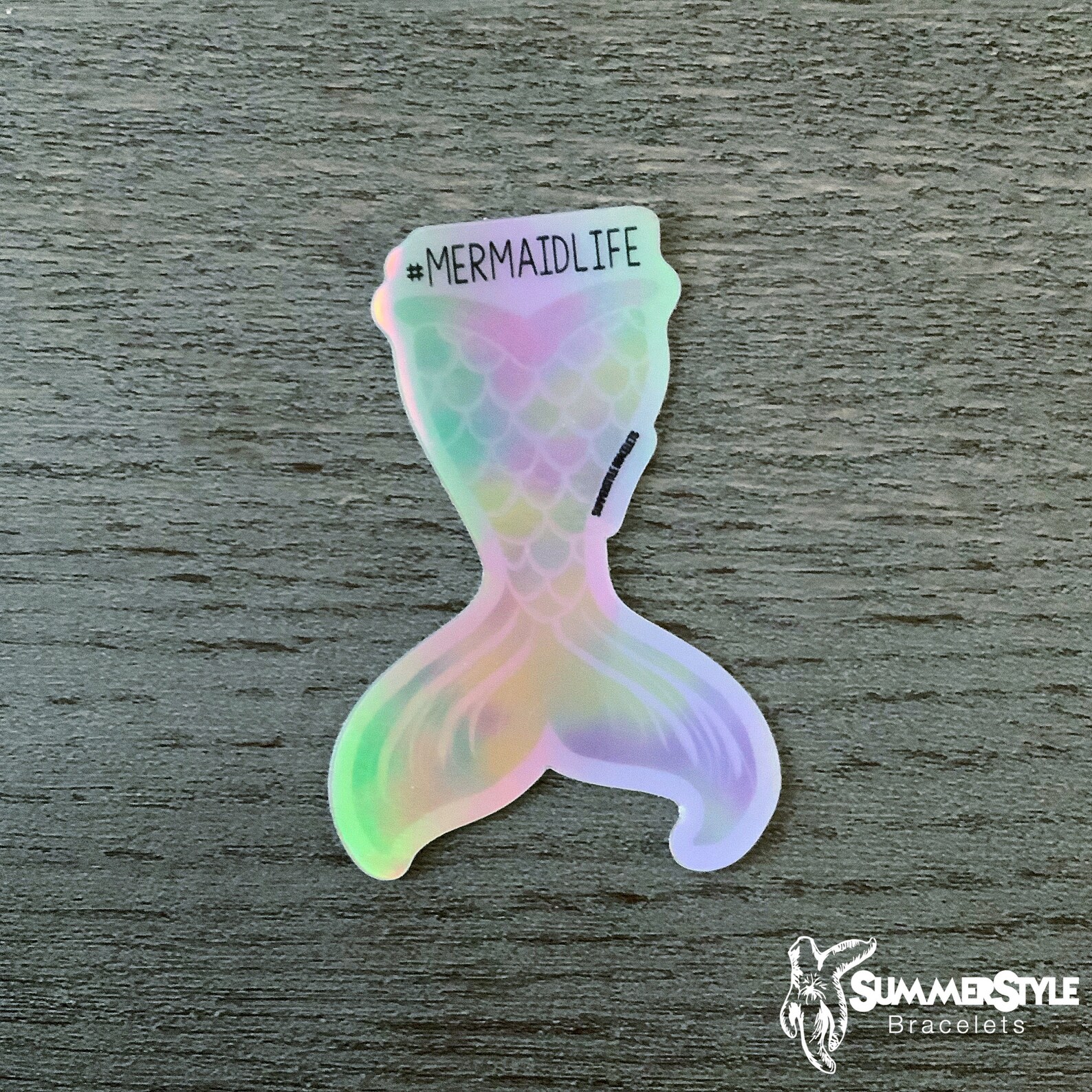 Holographic Pastel Mermaid Life Waterproof Sticker, Mermaid Sticker ...