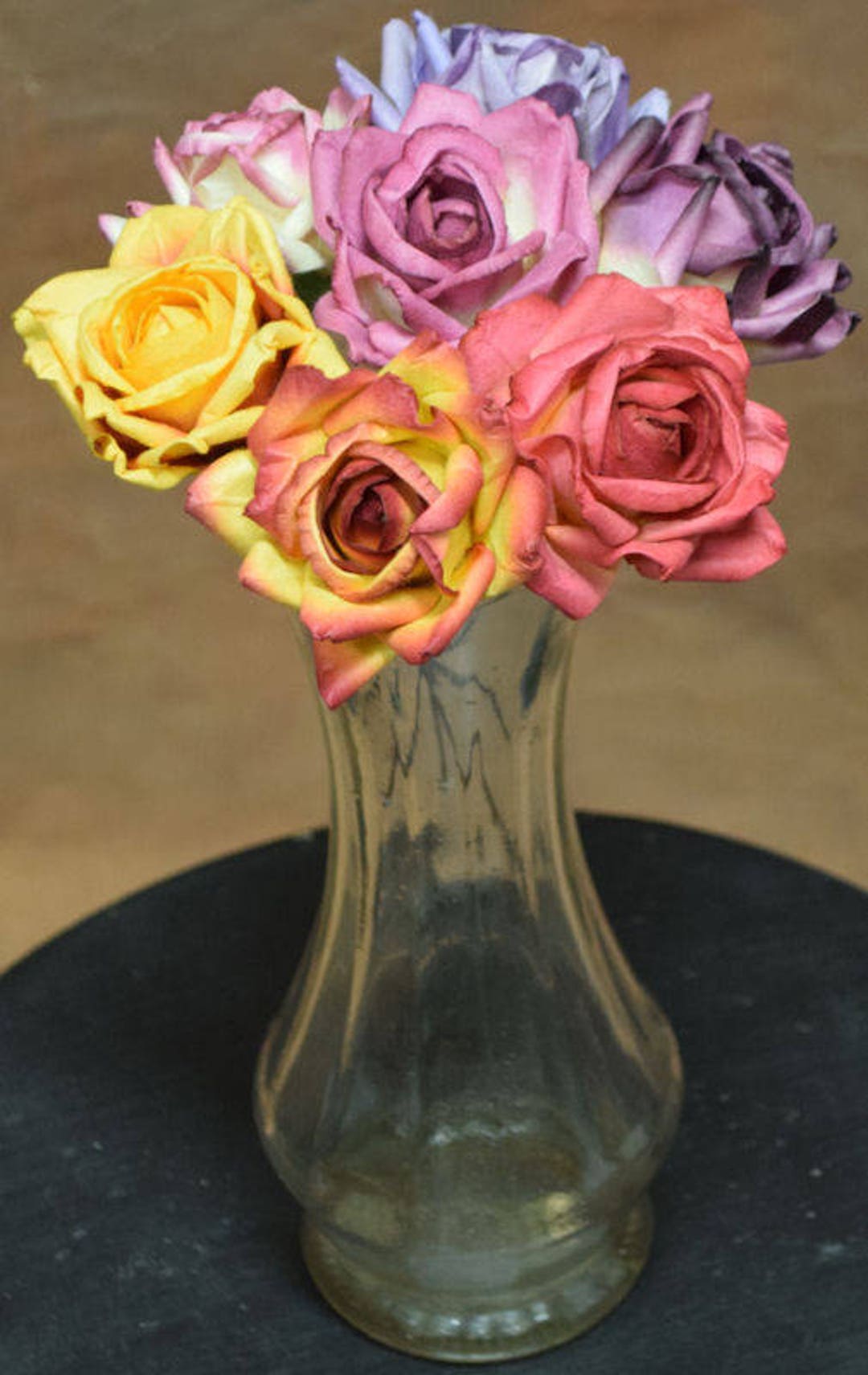 Wood Roses Parchment Flowers Paper Flowers - Etsy