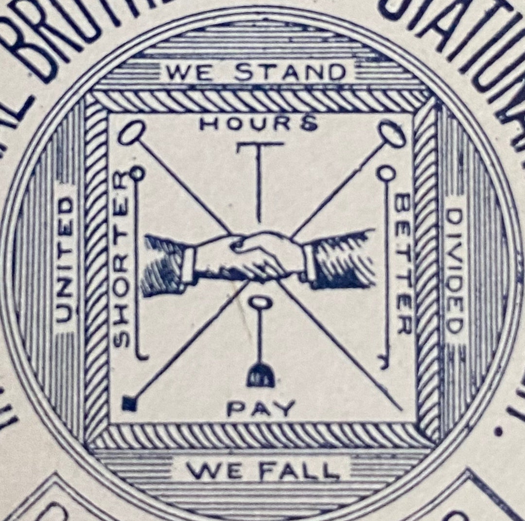 Lot of 12 Antique Badge Papers International Brotherhood of Stationary ...