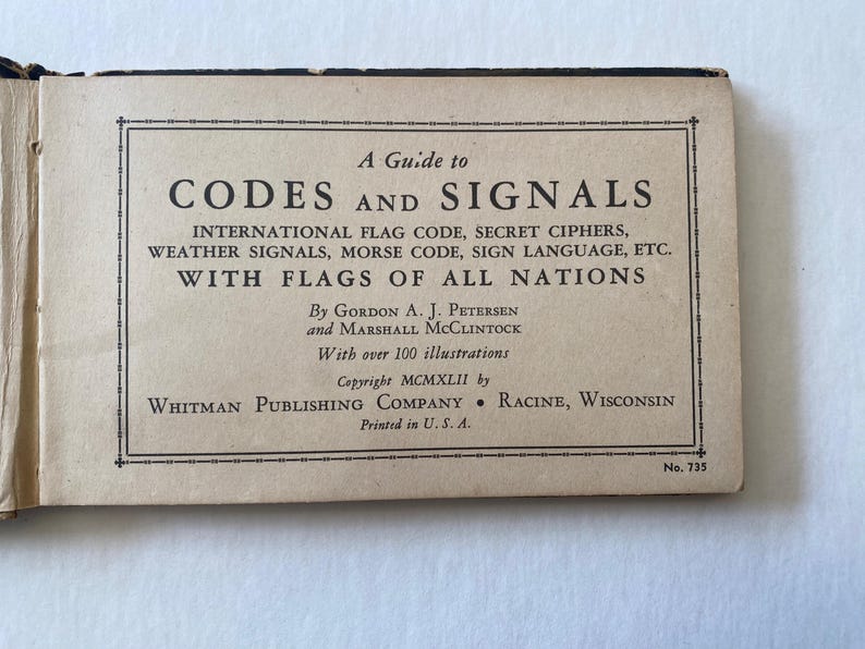 Guide to Codes, Ciphers, Signals, International Flags 1942 Reference ...