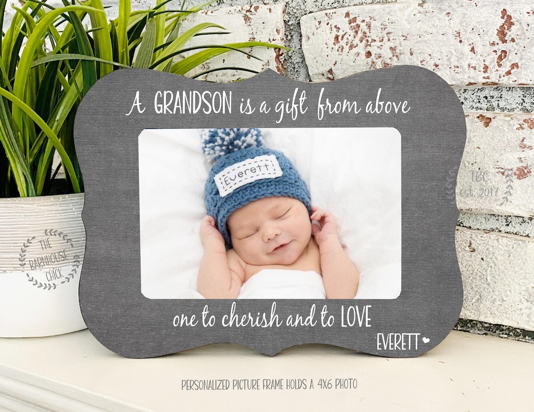 Personalized Baby•grandparents Gift Idea•grandson Granddaughter Frame ...