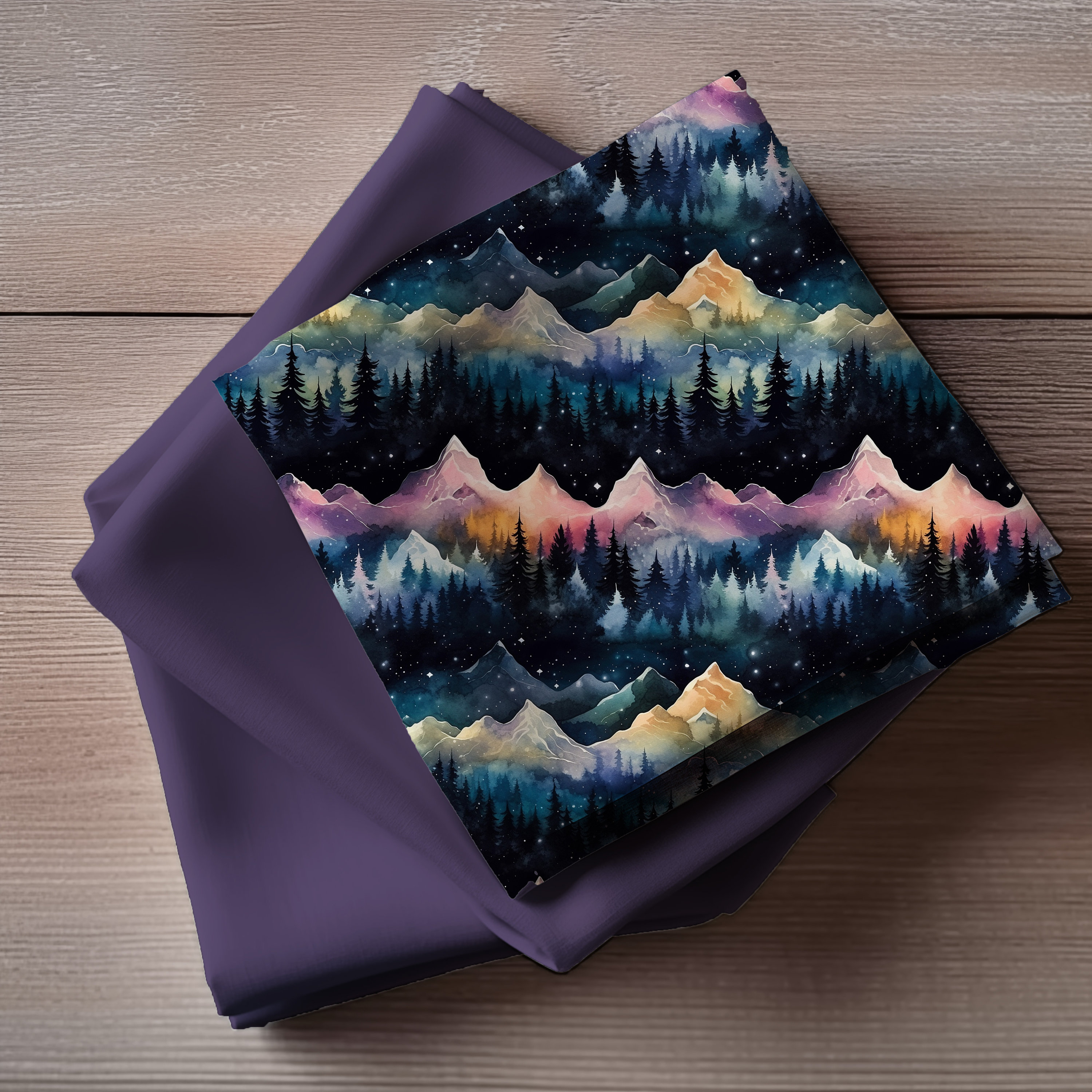 Mountain Seamless Pattern Design, Mountain Watercolor Surface Design ...