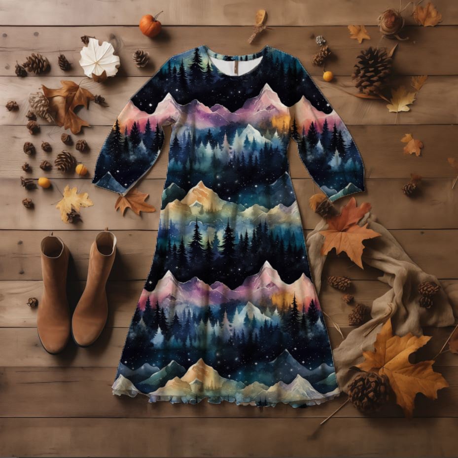 Mountain Seamless Pattern Design, Mountain Watercolor Surface Design ...