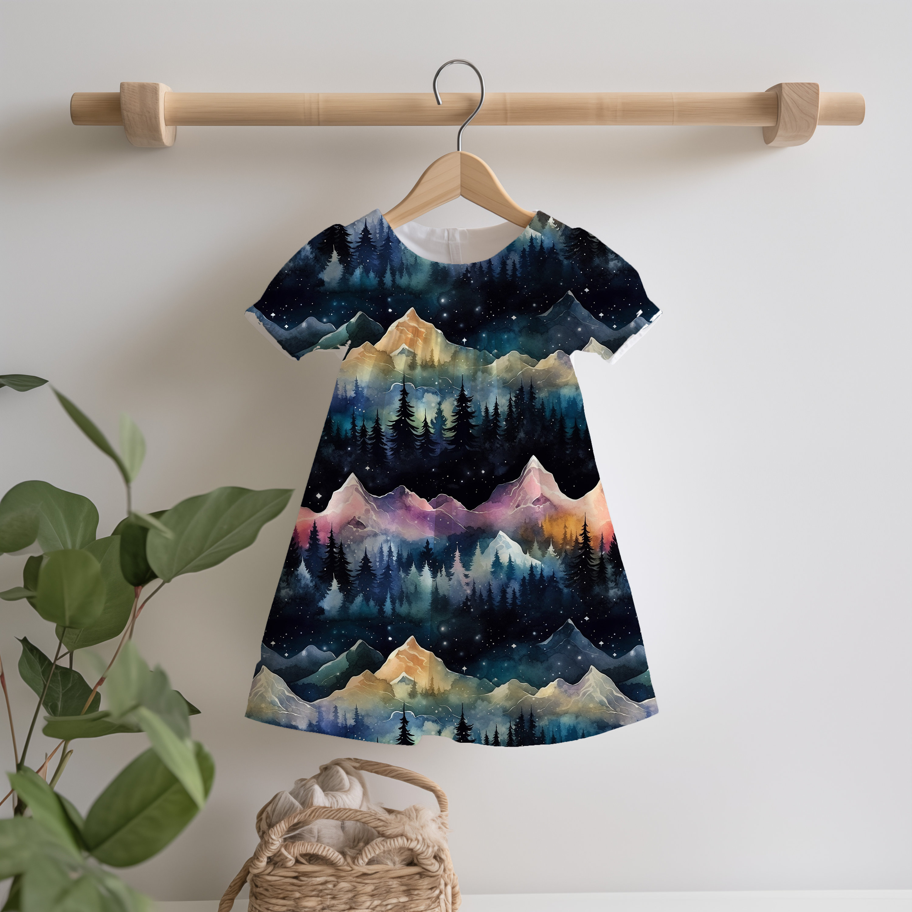 Mountain Seamless Pattern Design, Mountain Watercolor Surface Design ...