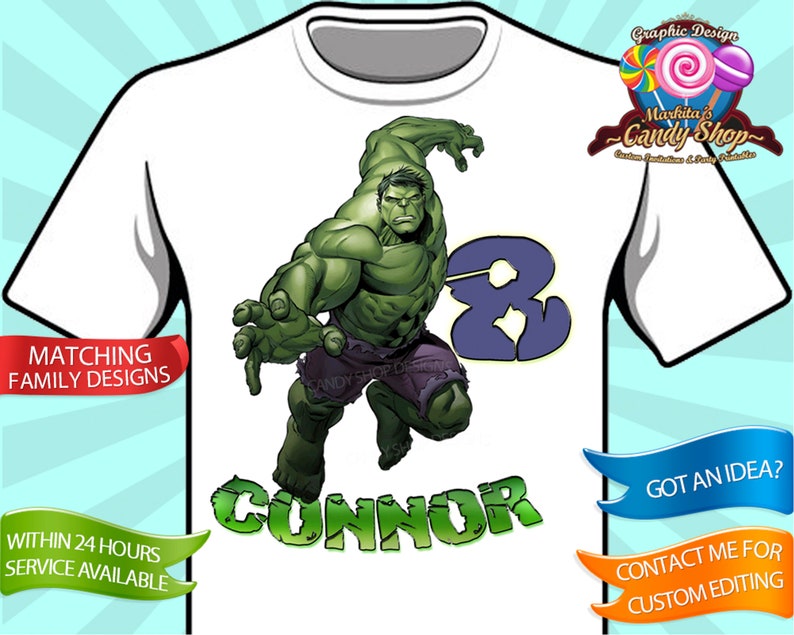 Hulk Digital Favor Bag Label Designs Party Birthday | Etsy
