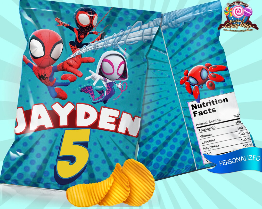Spidey and His Amazing Friends Digital Chip Bag Label - Etsy Canada