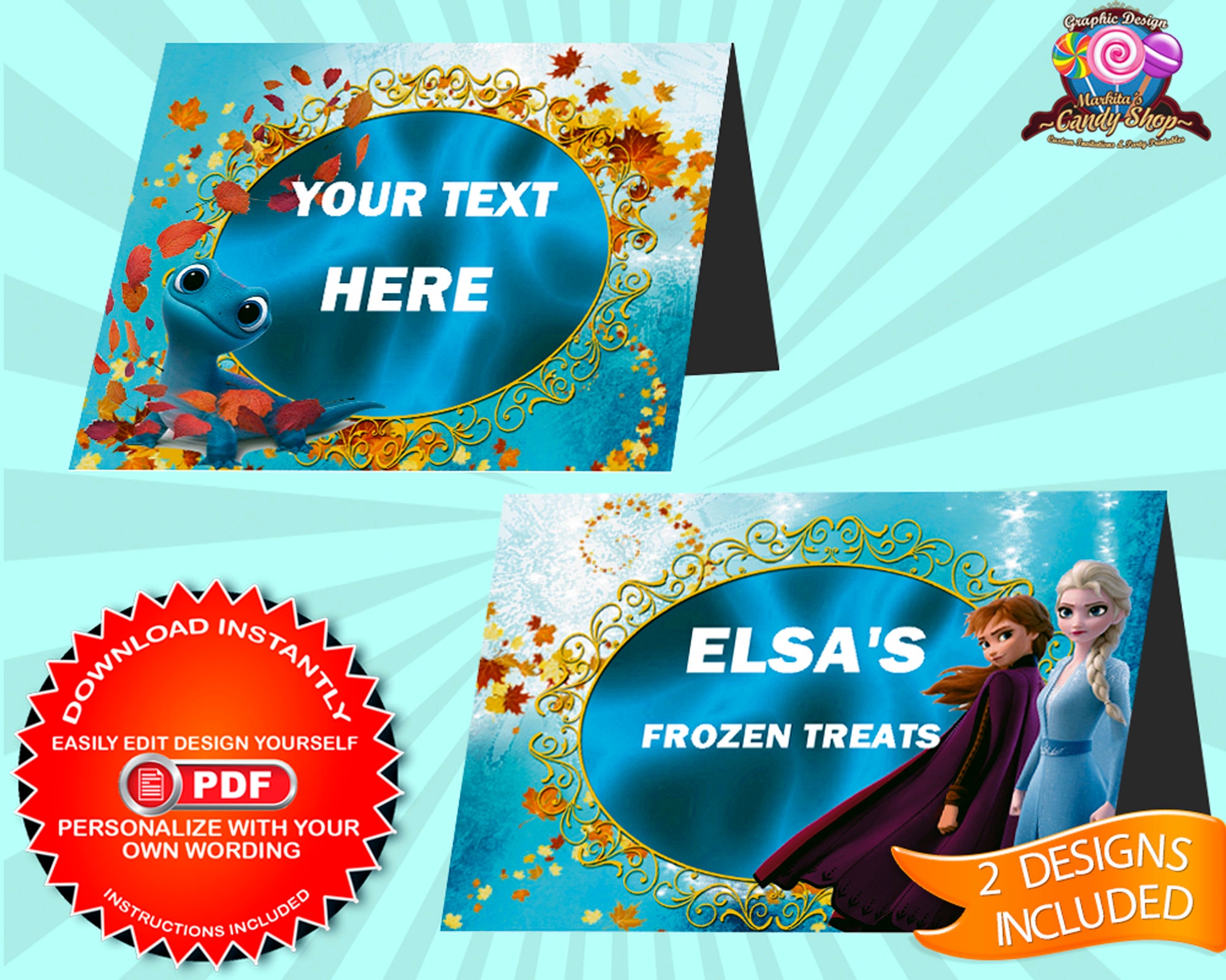 Frozen 2 Digital Banner Design Party Birthday | Etsy