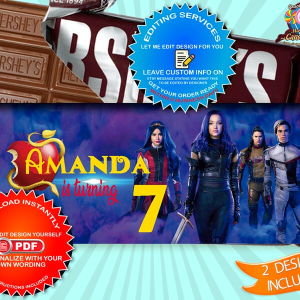 Descendants Printable Labels - Etsy