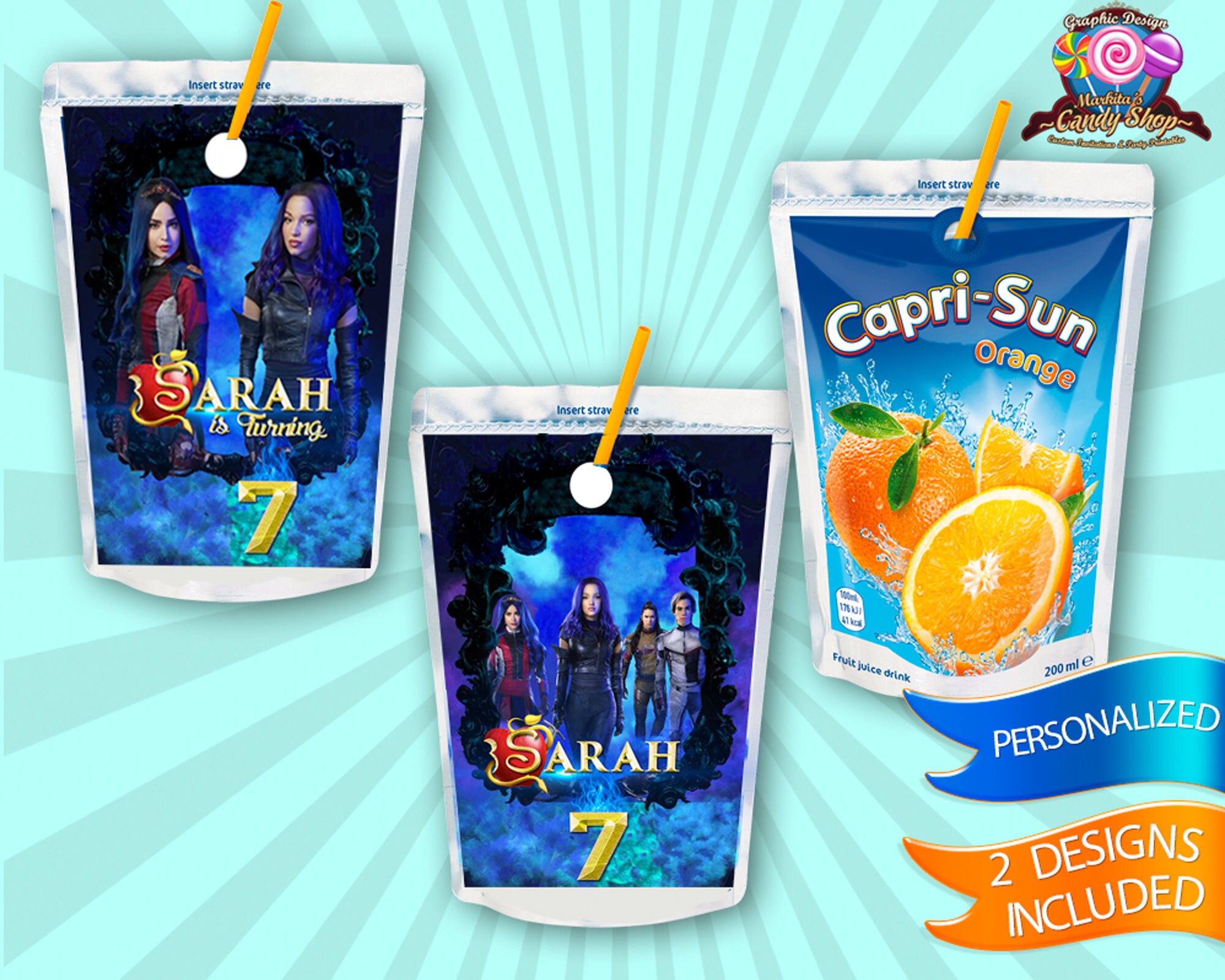 Descendants 3 Digital Chip Bag Label Design Party | Etsy