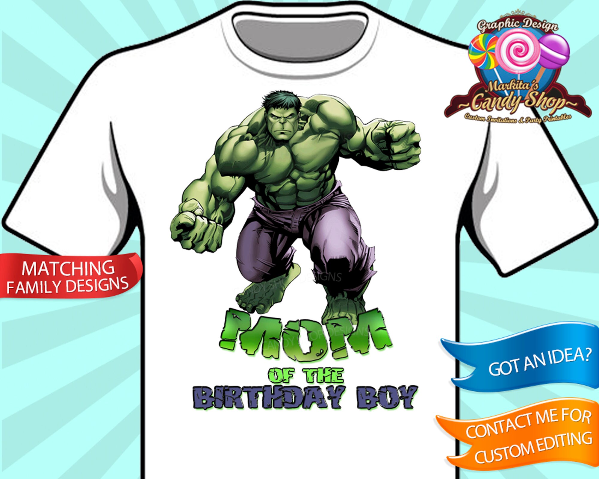 Hulk Digital Iron On Design Party Birthday Decoration - Etsy
