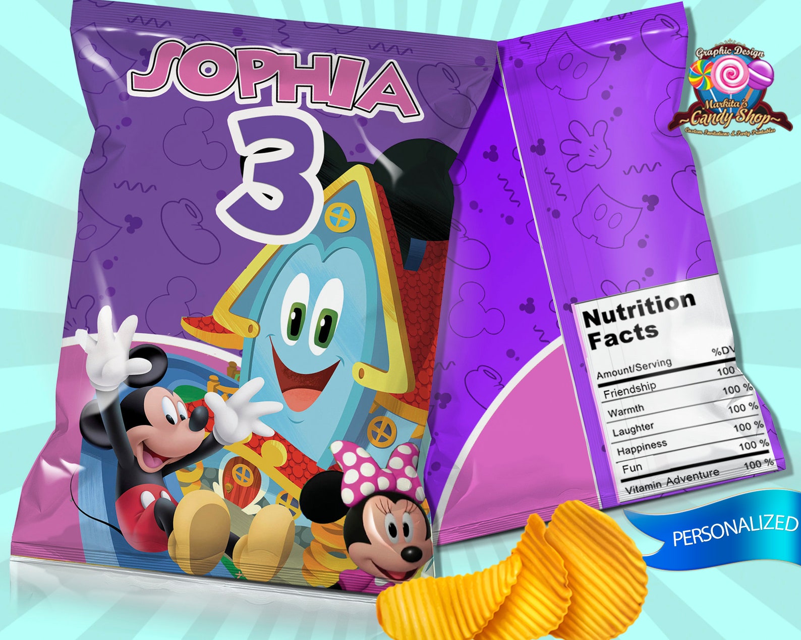 Mickey Mouse Funhouse Digital Chip Tasche Label Design Etsy Schweiz