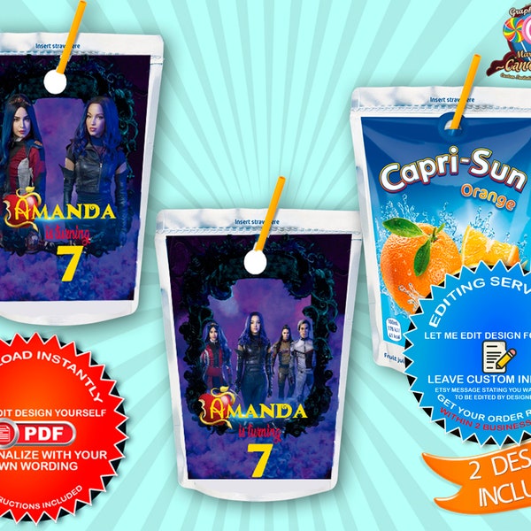 Descendants Printable Labels - Etsy