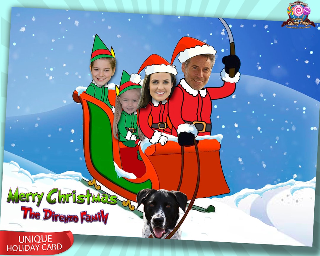 Elf, Santa, Christmas, Card, Holiday, Yourself, Personalized ...