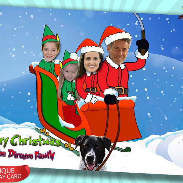 Funny Christmas Insert Face Cards - Etsy