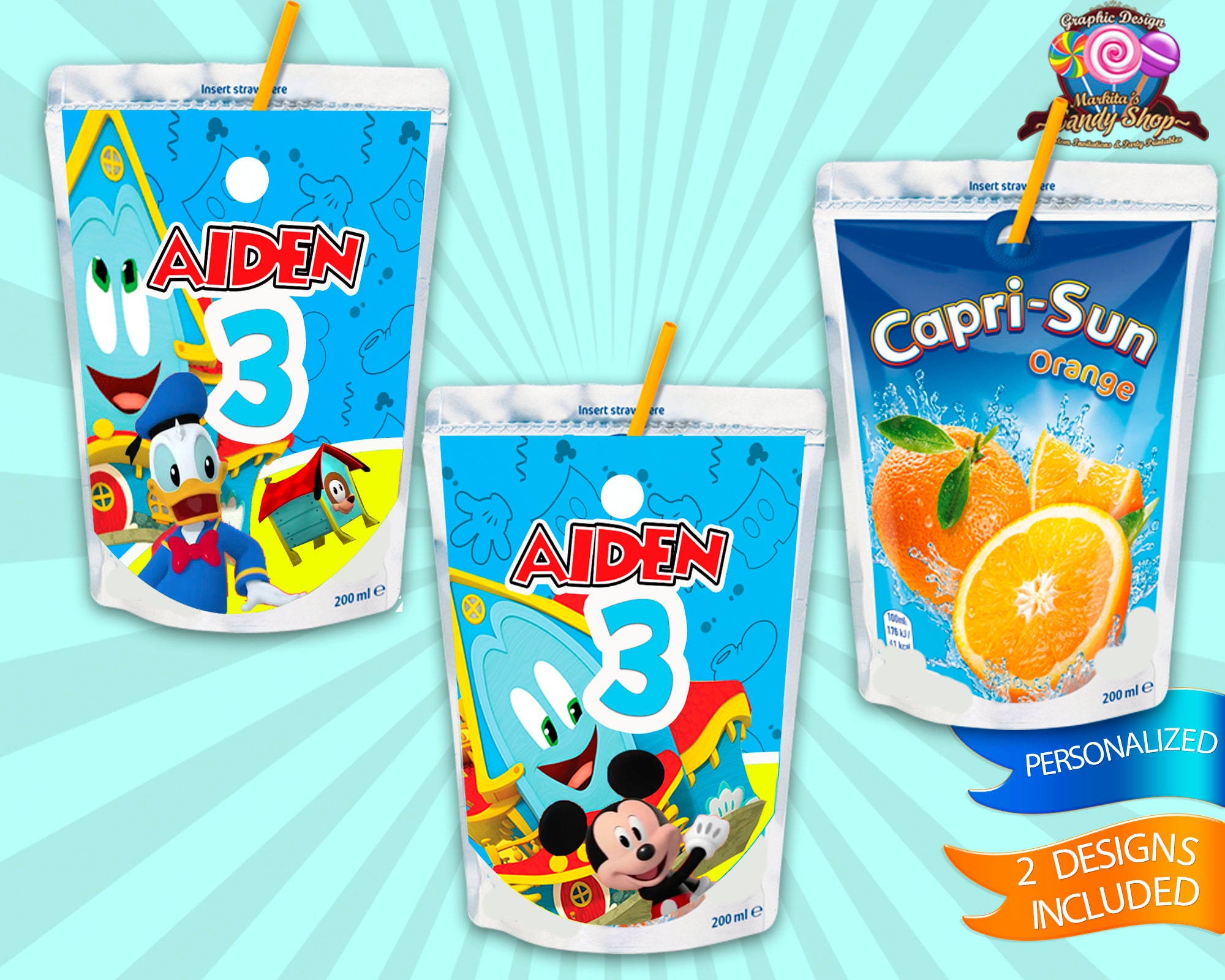 Mickey Mouse Funhouse Digital Pizza Box Label Design - Etsy Hong Kong