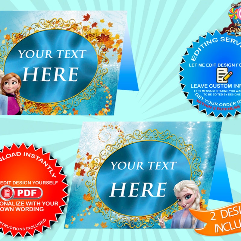 Frozen Place Cards - Etsy