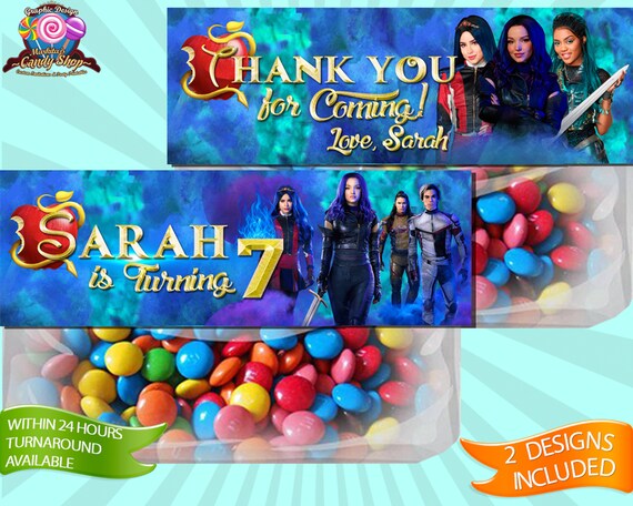 Descendants 3 Digital Favor Bag Label Designs Party | Etsy