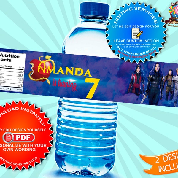 Descendants Printable Labels - Etsy