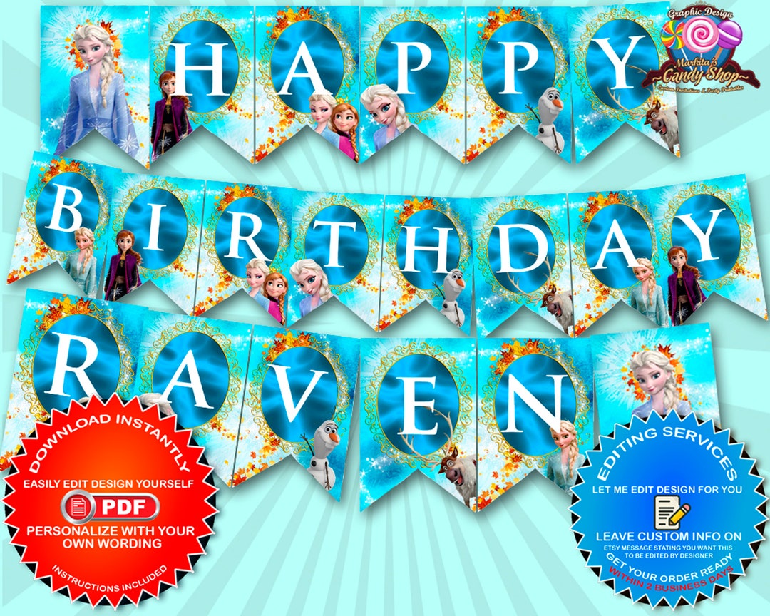 Frozen 2 Banner Printable Digital Design Instant - Etsy