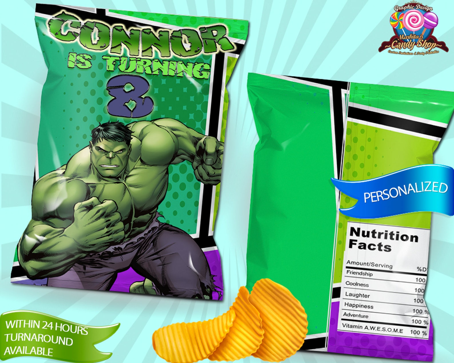 Hulk Digital Water Bottle Labels Design Party Birthday - Etsy