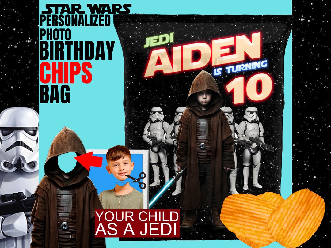 Star Wars, Digital, Chip Bag, Label, Design, Party, Birthday ...
