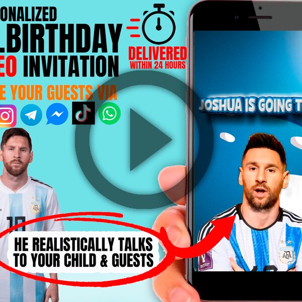 Birthday Invite Messi - Etsy