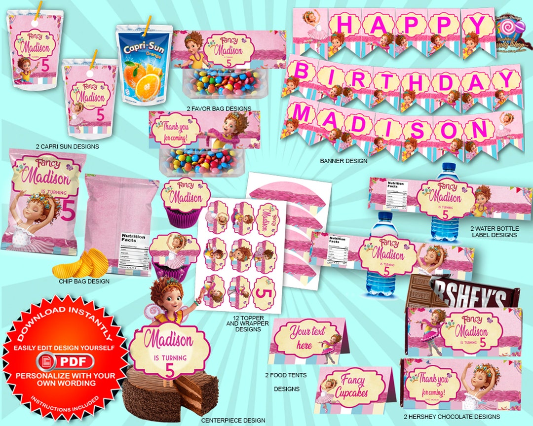Fancy Nancy, Printable, Set, Digital, Design, Instant Download, Party ...