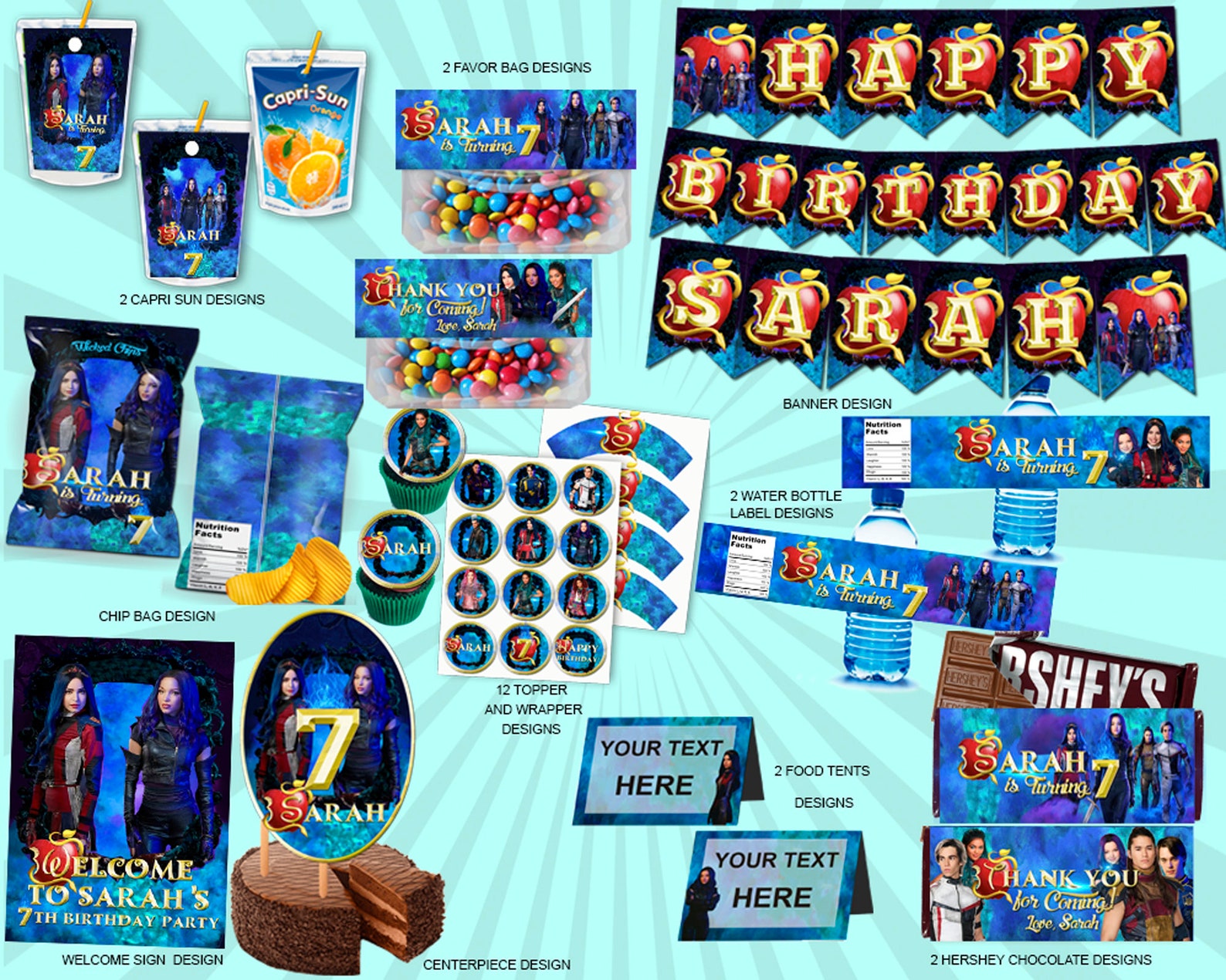 Descendants 3 Digital Welcome Sign Design Party | Etsy