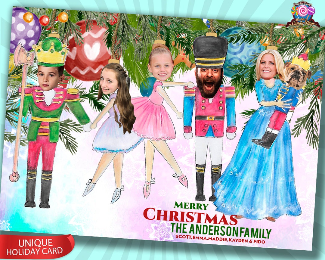Hand-painted Watercolor Nutcracker Family Christmas Card | Custom ...
