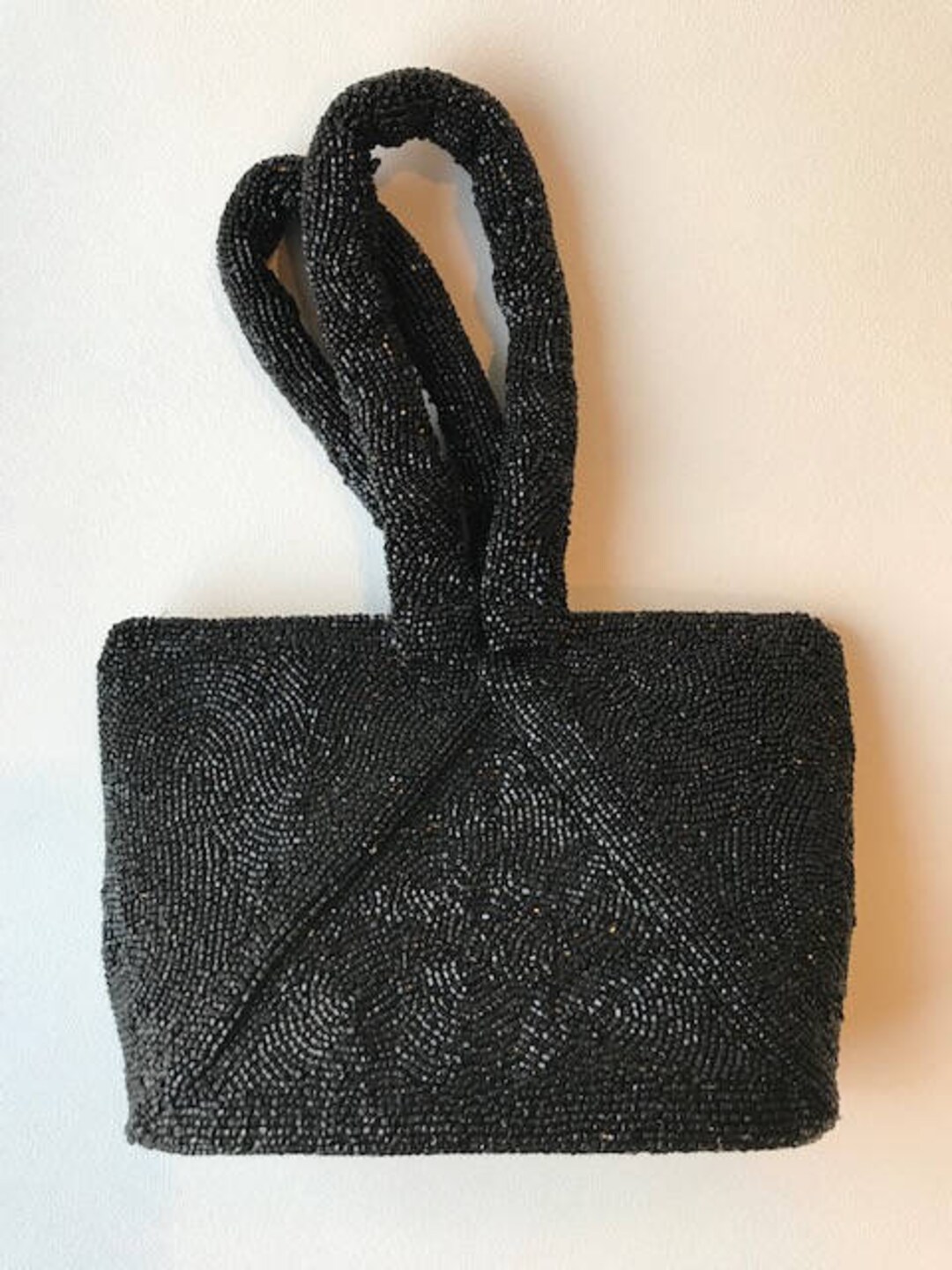 Vintage Black Beaded Purse - Etsy