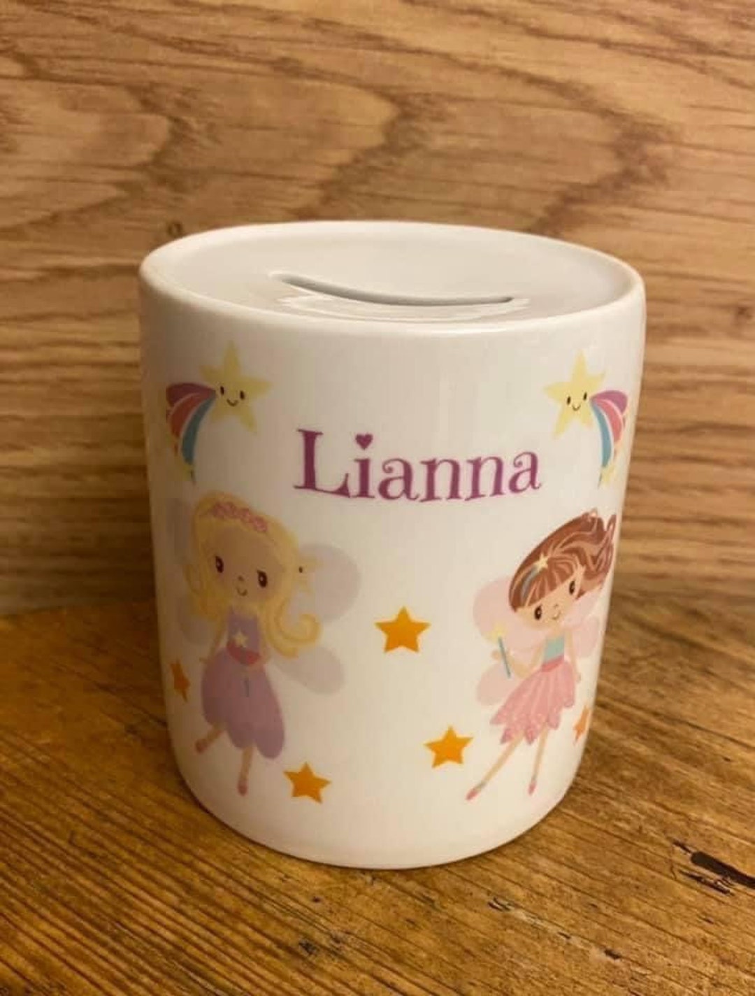 Personalised fairy money box, piggy bank, fairy gift perfect present ...