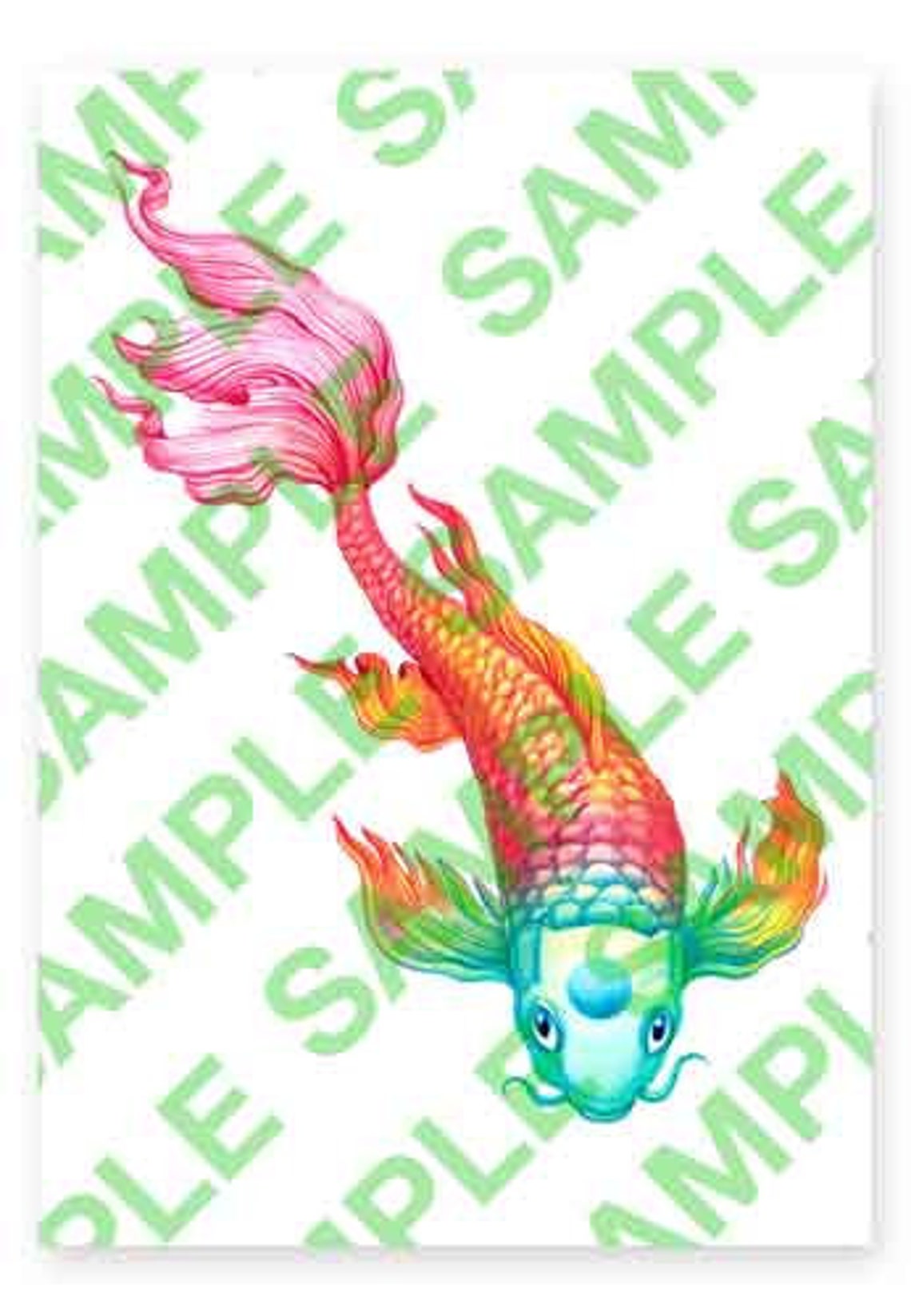 Rainbow Koi Fish A4 Digital PDF Download - Etsy