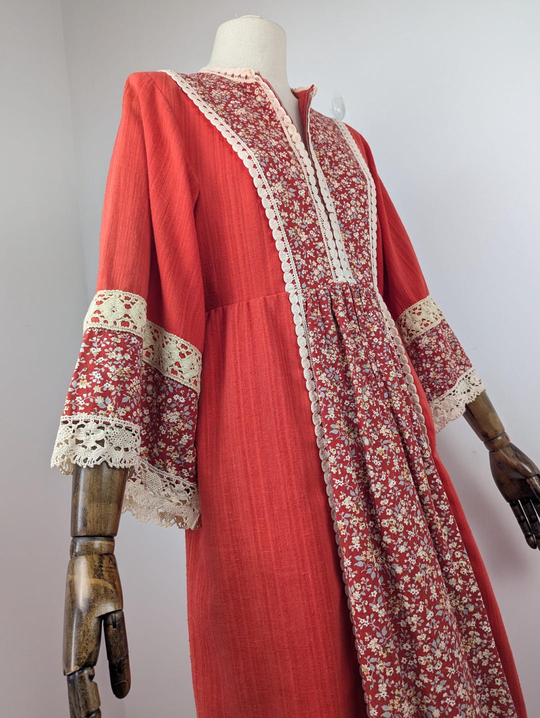 Vintage 1970s Angela Gore Red Maxi Dress - Etsy