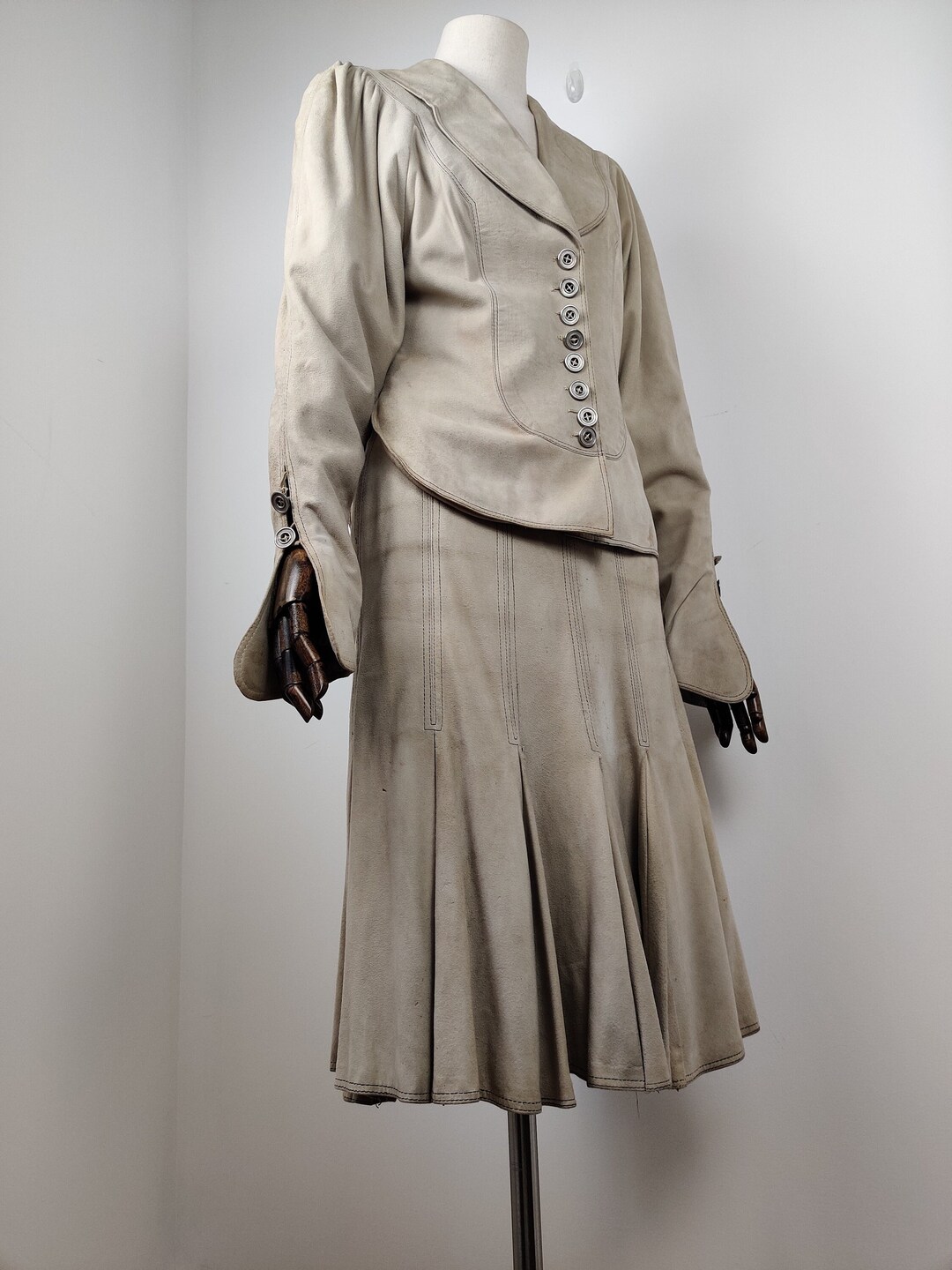 1970s Bill Gibb Suede Suit Jacket and Skirt - Etsy