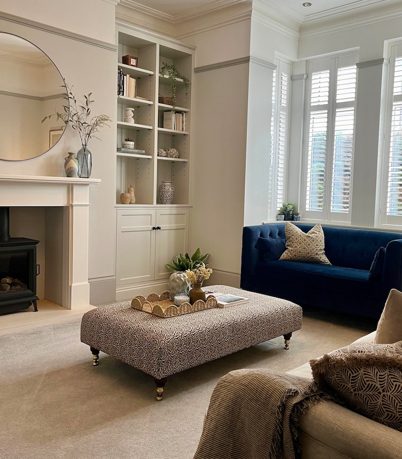 Custom Fabric Coffee Table Ottoman Footstool - Selection of Sizes, Made ...