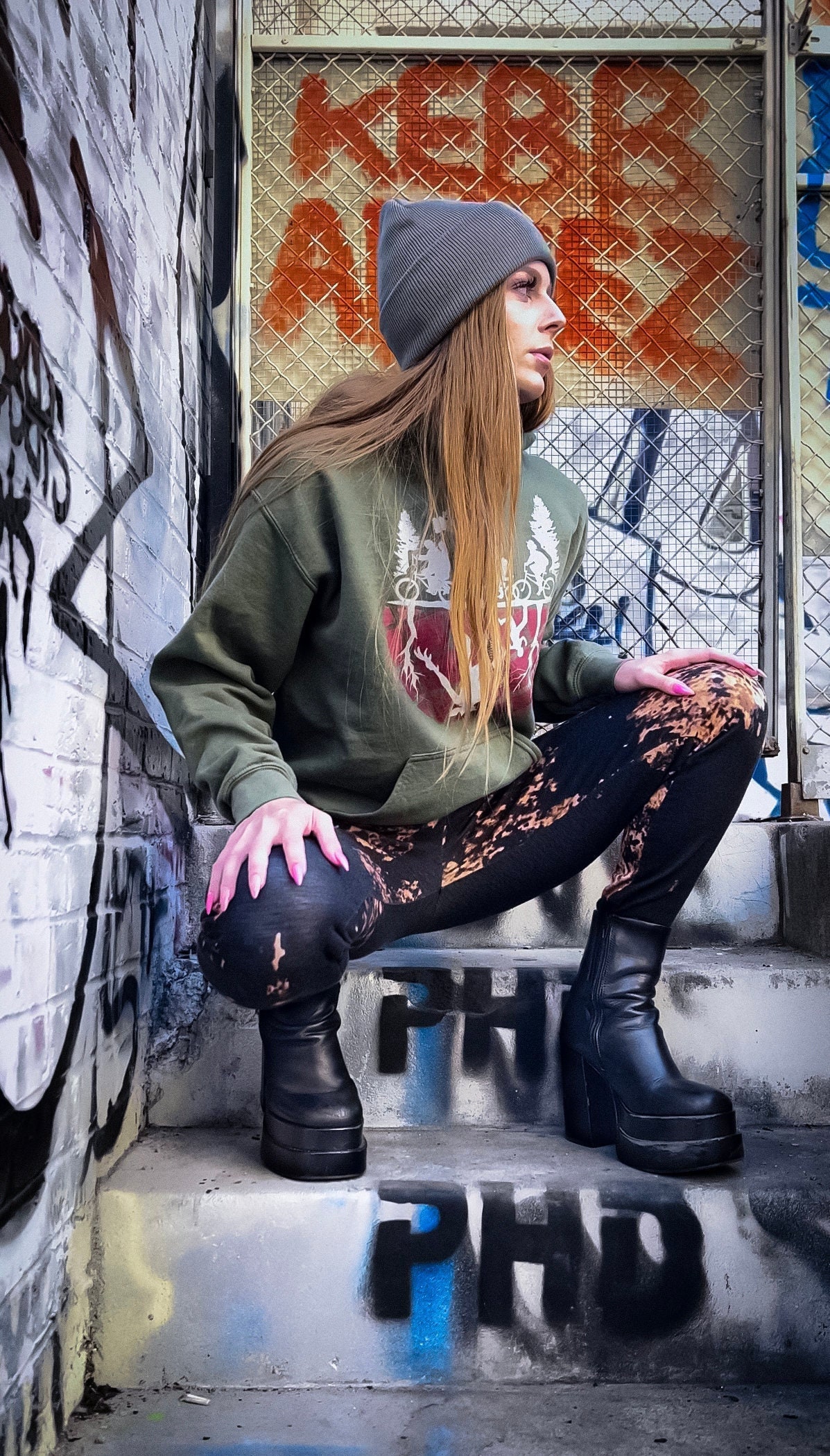 Women's Jogger Grunge Distress Rust Pants Activewear All Over Print ...