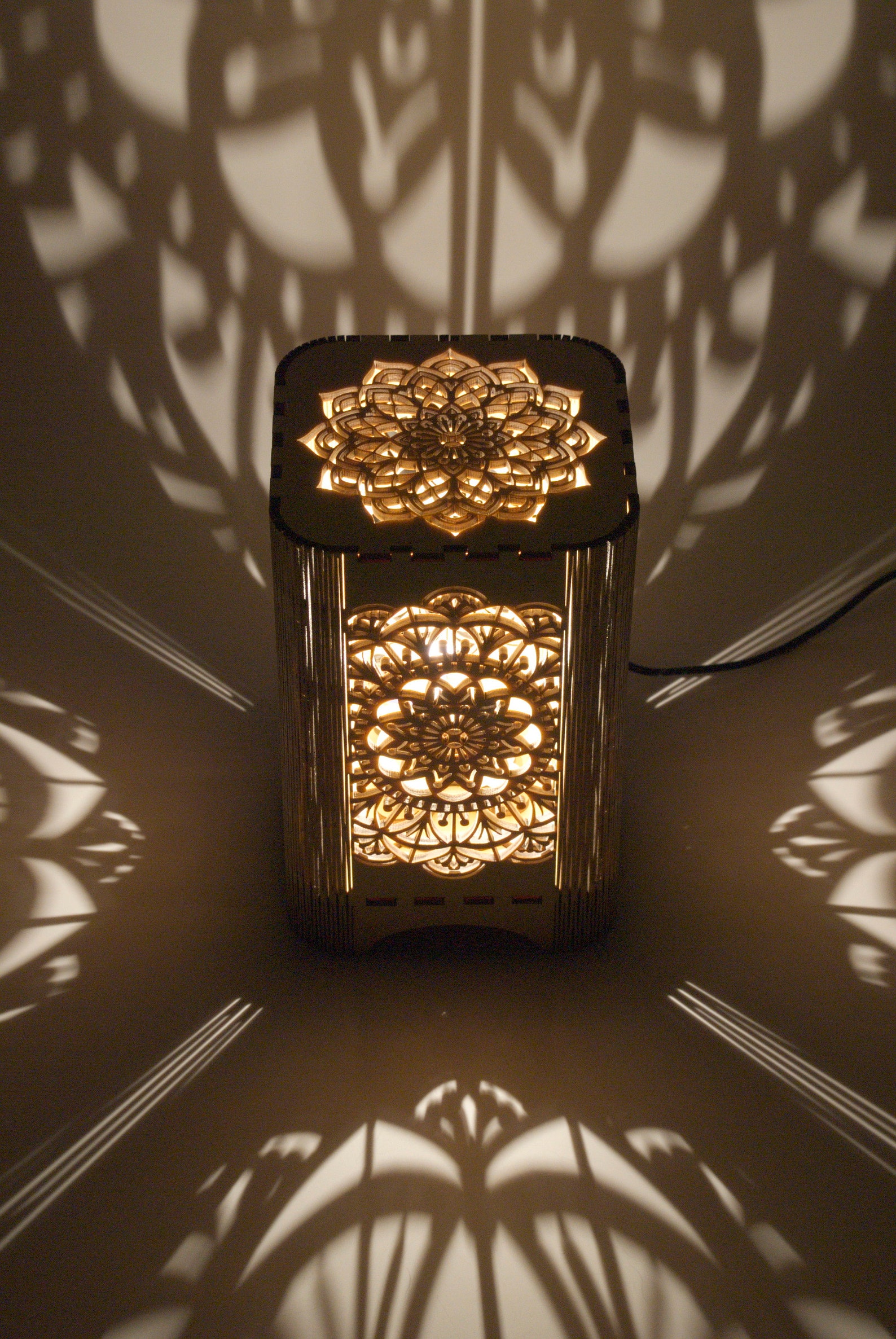 Mandala Night Light Accent Lamp Mantra Decorative Wooden Night - Etsy