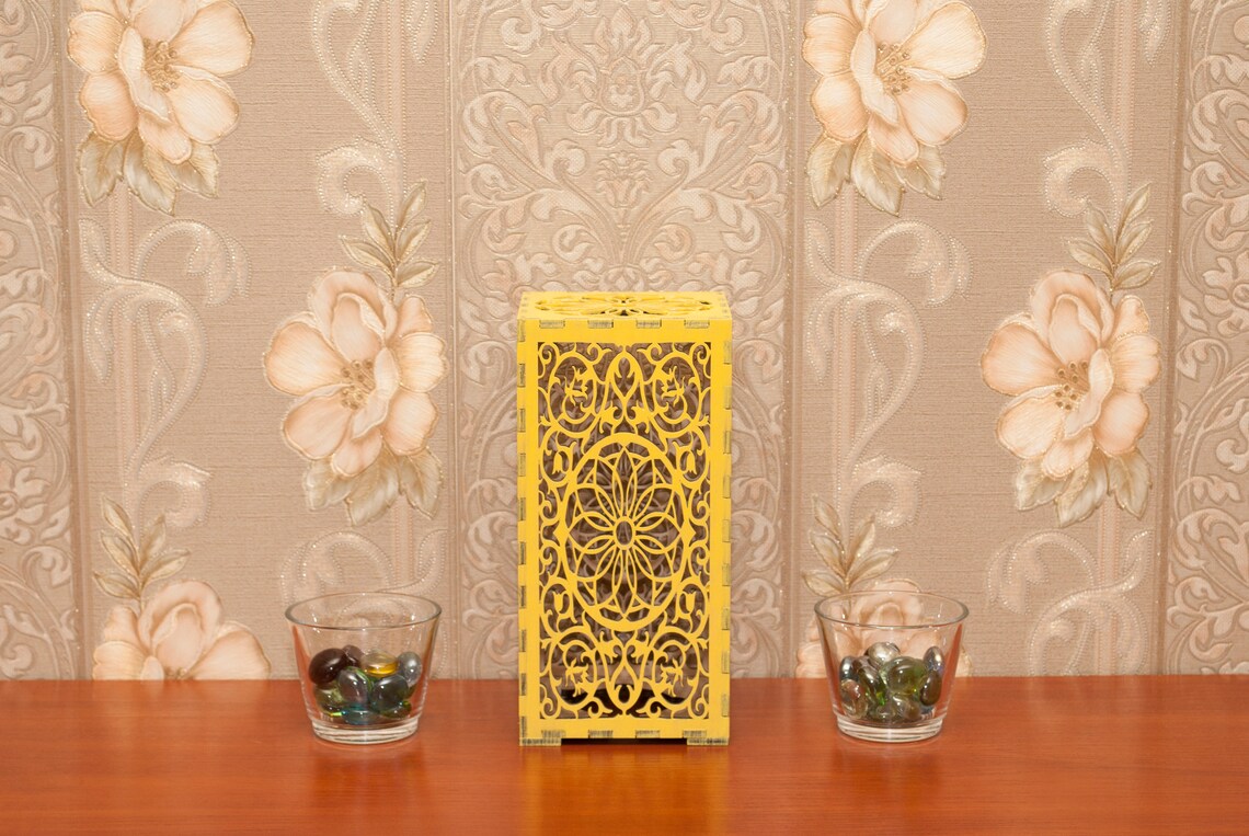 Yellow Night Light Accent Lamp Decorative Wooden Night Lamp - Etsy