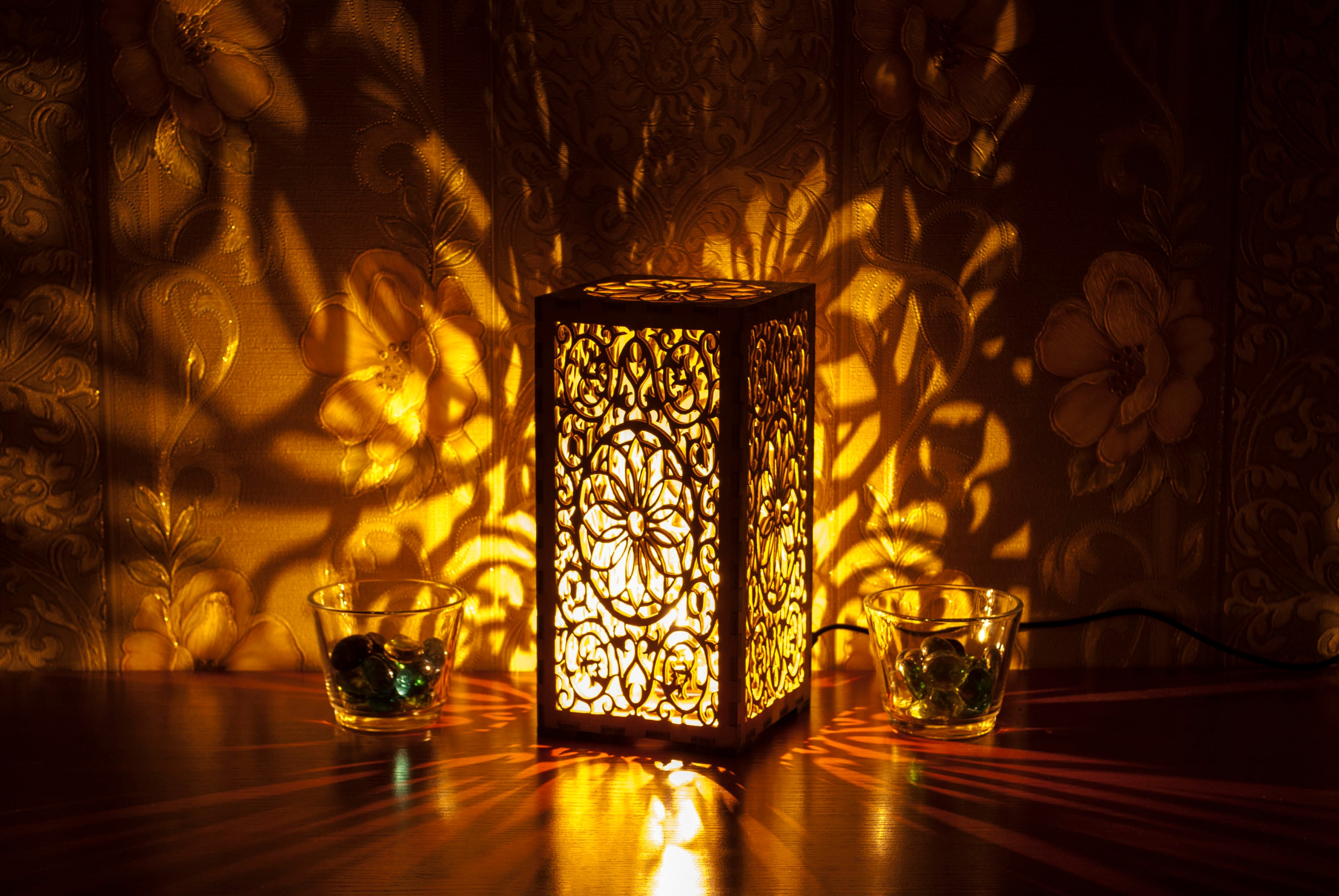 Yellow Night Light Accent Lamp Decorative Wooden Night Lamp Wonderful ...