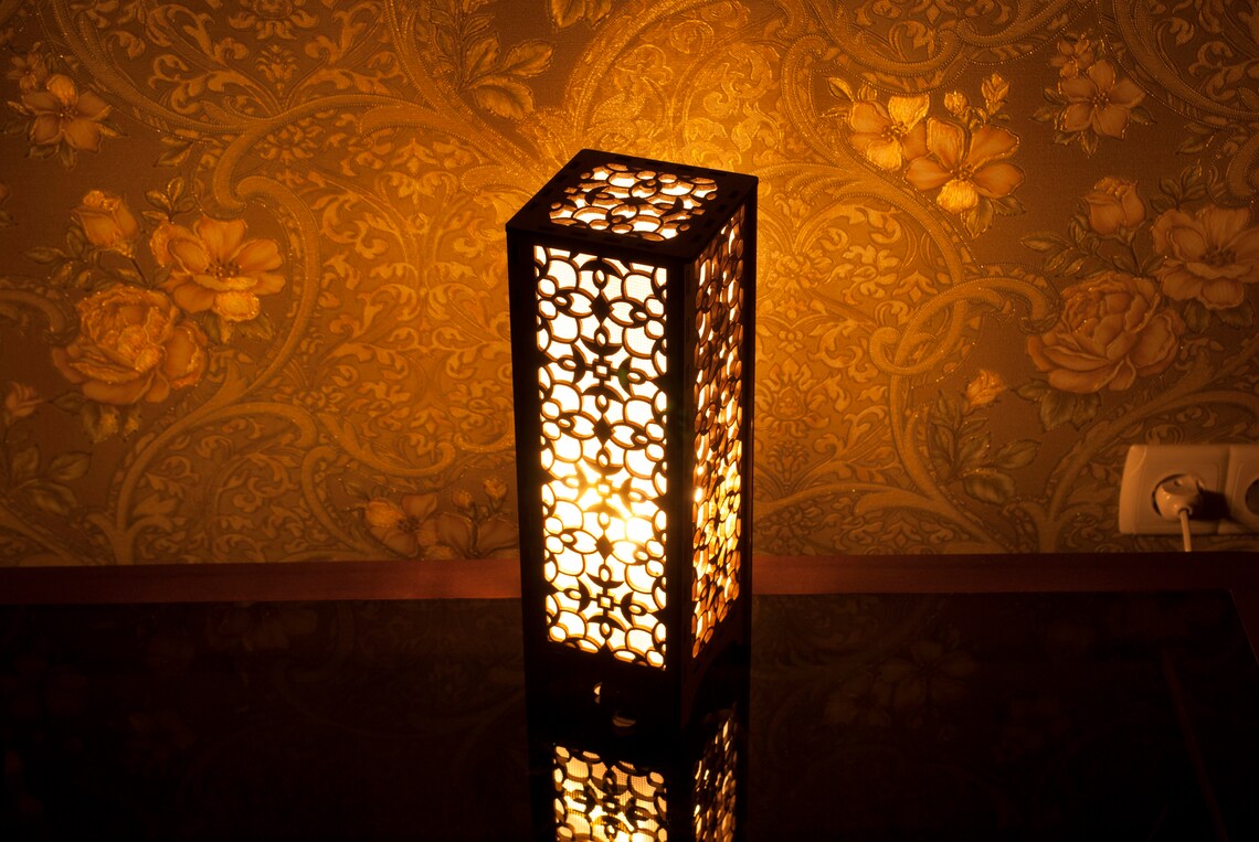 Night Light Arabesque Accent Lamp Decorative Wooden Night Lamp - Etsy